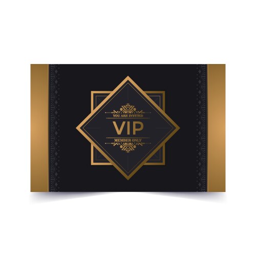 Luxury dark vip card in ornament texture Vector Image