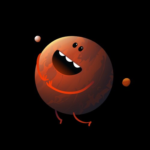 Red mars planet icon cartoon style Royalty Free Vector Image