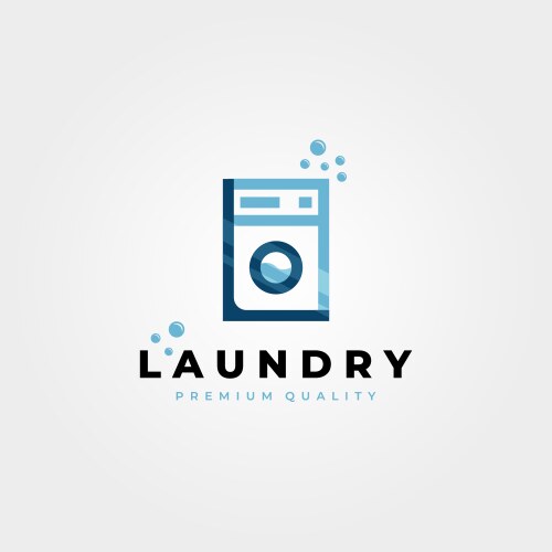 Laundry room label badge logo with hanger Vector Image