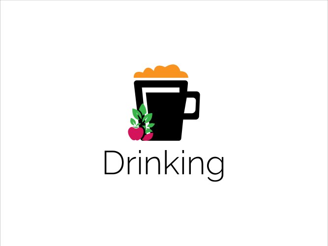 Drinking logo design Royalty Free Vector Image