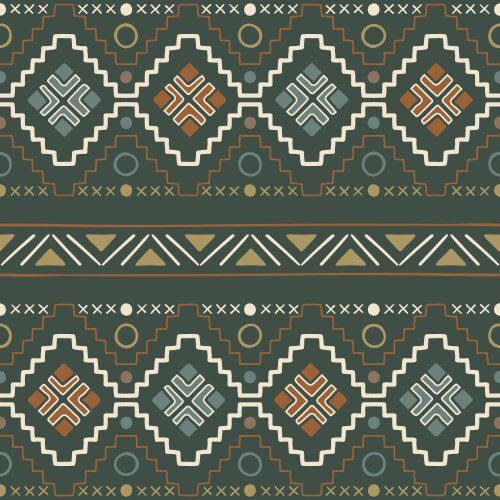 Green native american ethnic pattern Royalty Free Vector