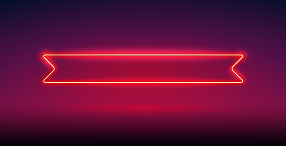 Glowing neon ribbon banner Royalty Free Vector Image