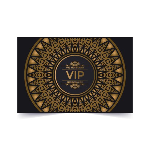 Luxury dark vip card in ornament texture Vector Image