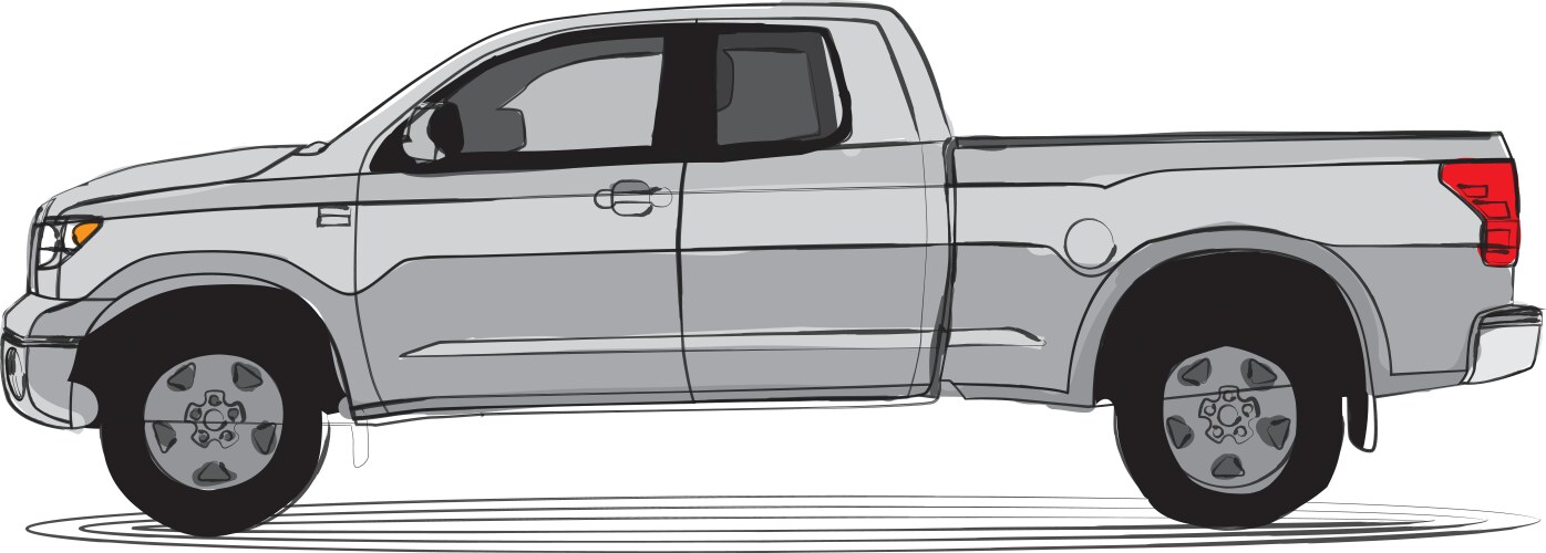 Pick-up truck side view Royalty Free Vector Image