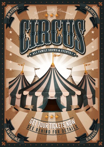 Vintage blank circus poster sign Royalty Free Vector Image