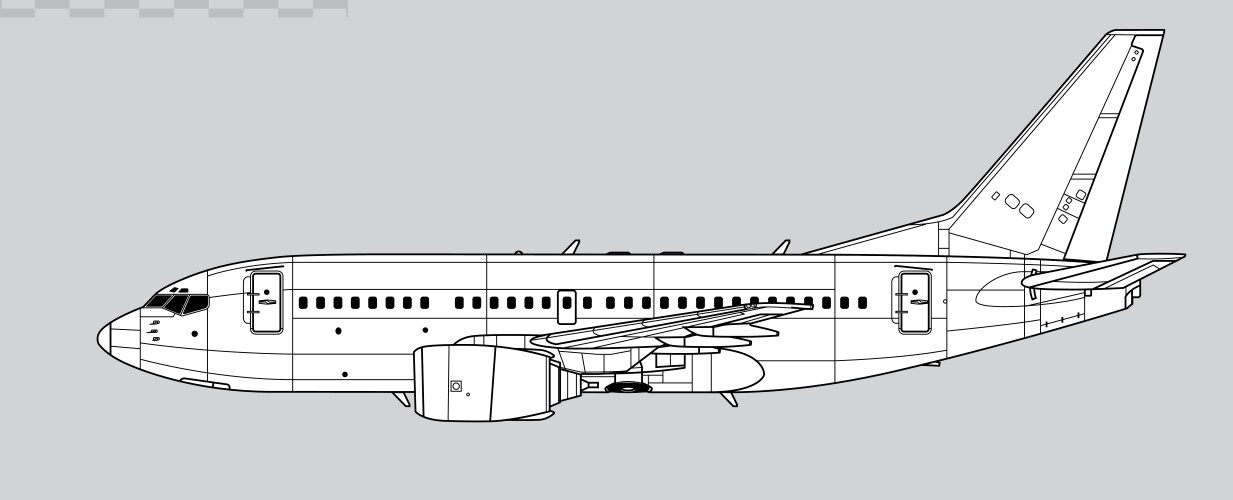 Boeing 737-200 Side View Royalty Free Vector Image