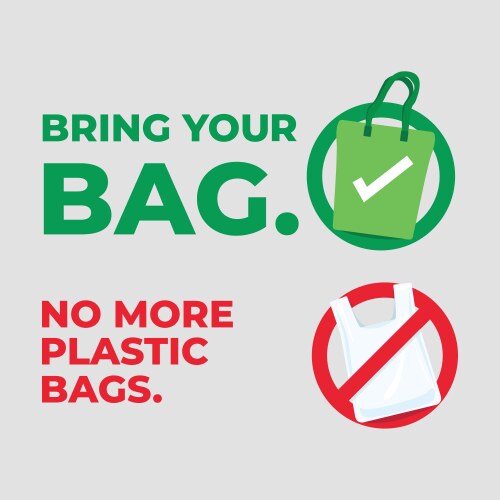 Say no to plastic bag icon in flat style Vector Image
