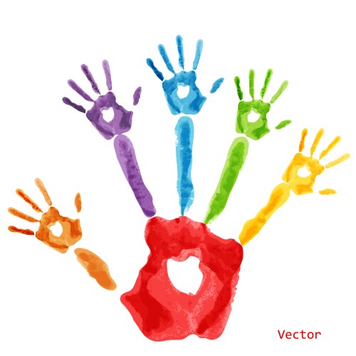 Bright colorful handprint Royalty Free Vector Image