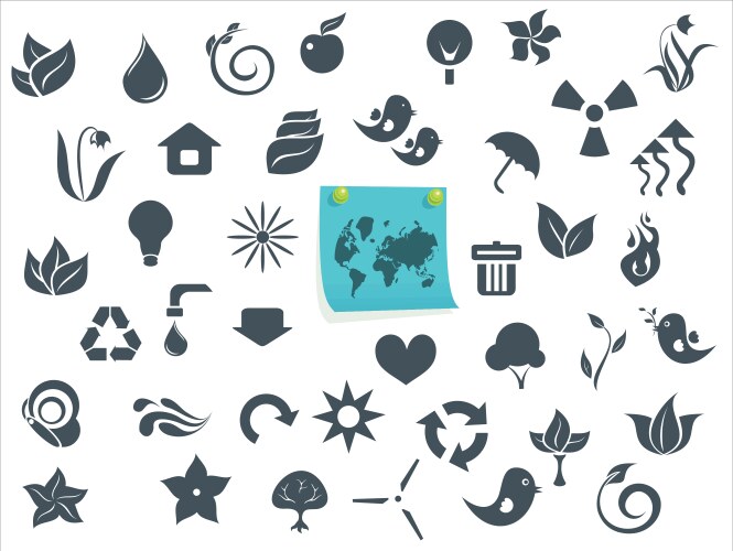 Ecology environmental icons Royalty Free Vector Image