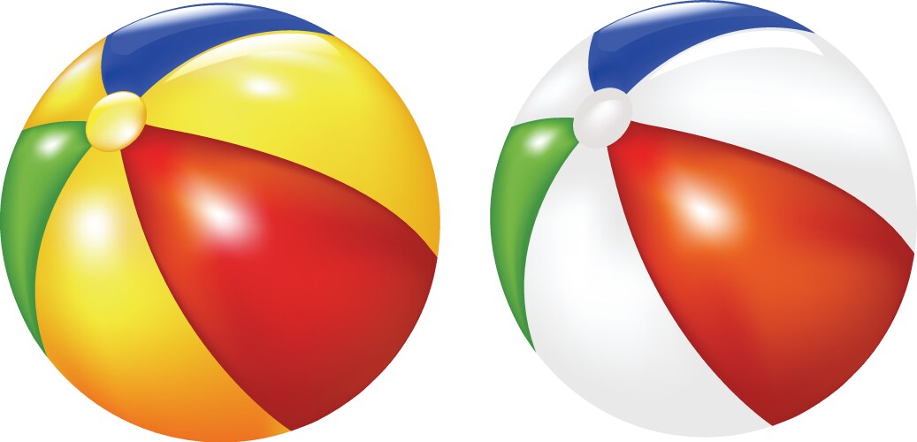 Realistic beach balls set isolated Royalty Free Vector Image