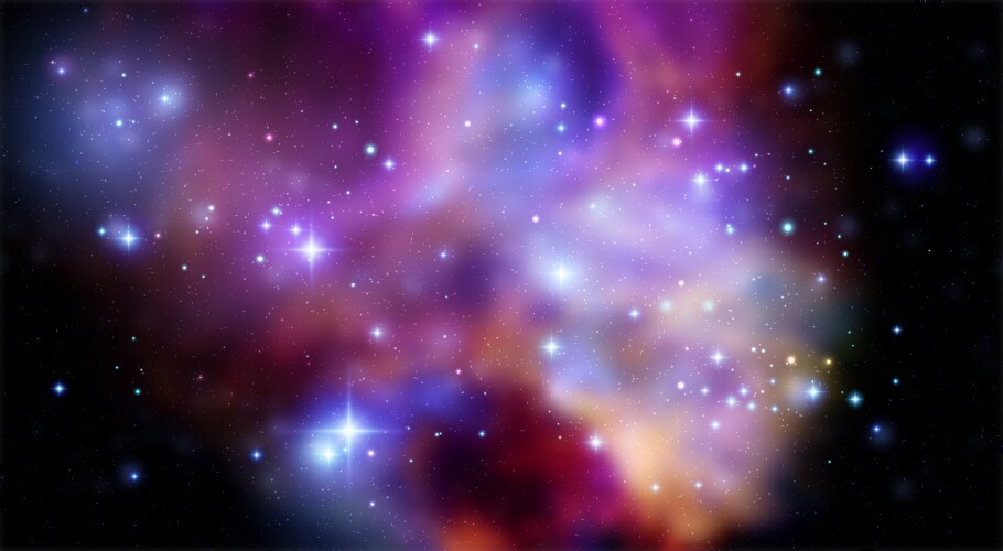 Space background with realistic nebula Royalty Free Vector