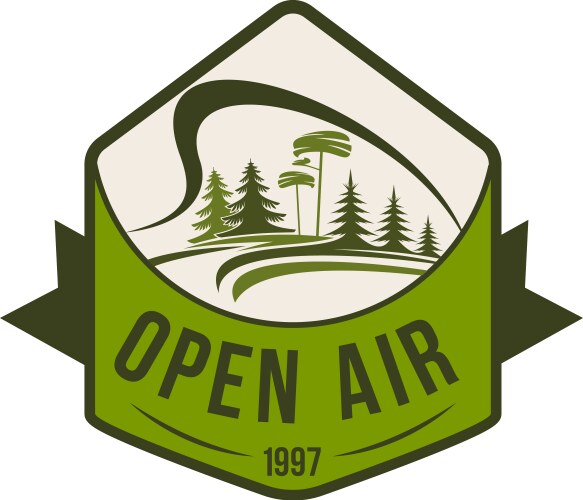 Green tree park landscape gardening icon Vector Image