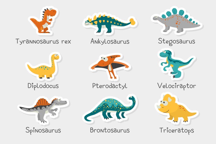 Dinosaur Names Vector Images (over 280)