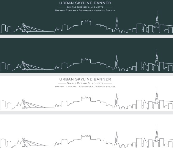 Silhouette skyline collection Royalty Free Vector Image