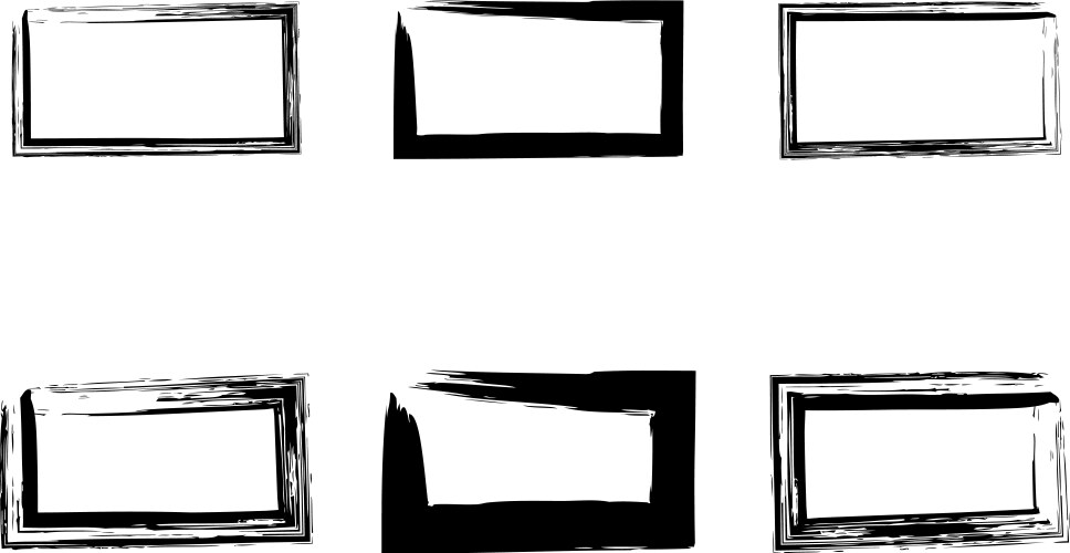 Horizontal rectangle shape grunge brush Royalty Free Vector