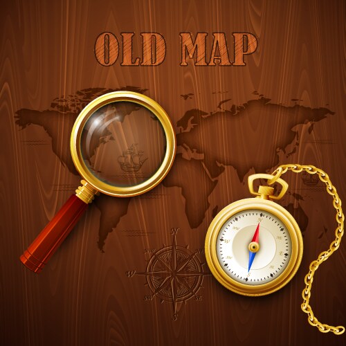 Vintage nautical map compass background Royalty Free Vector