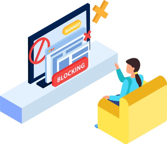 Blocking internet icon Royalty Free Vector Image