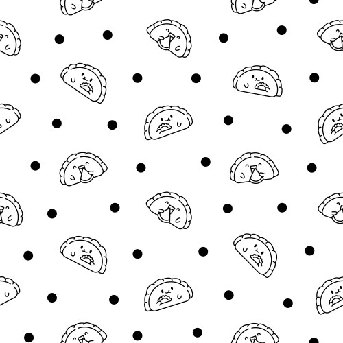 Cute kawaii dumpling coloring page Royalty Free Vector Image