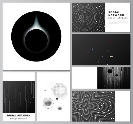 Layouts modern social network mockup Royalty Free Vector