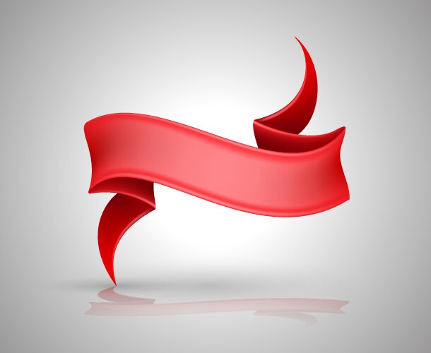 Decorative red ribbon banner isolated Royalty Free Vector