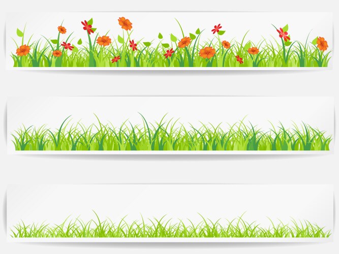 Spring grass border with rabbits Royalty Free Vector Image