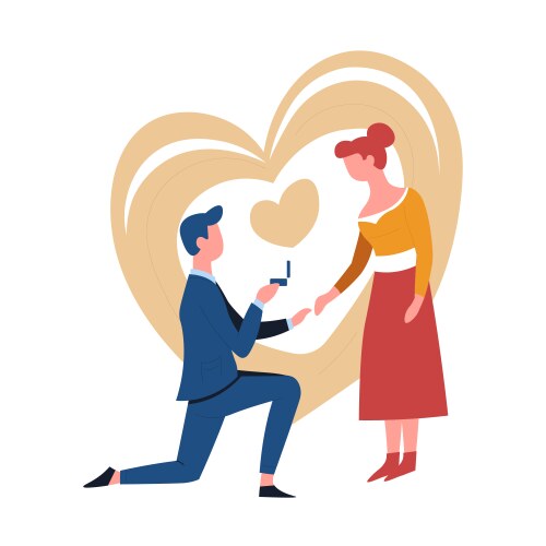 Proposal engagement dating concept Royalty Free Vector Image