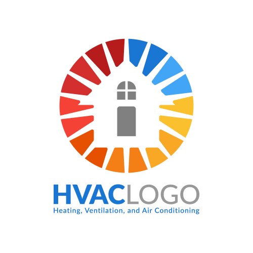Abstract heating and cooling hvac logo design Vector Image