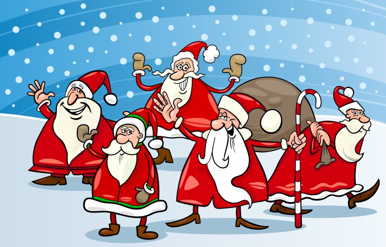 Cartoon santa claus giving christmas presents Vector Image