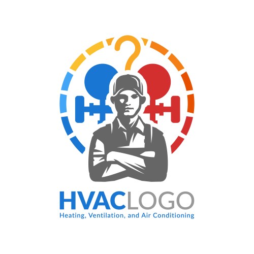 Abstract heating and cooling hvac logo design Vector Image