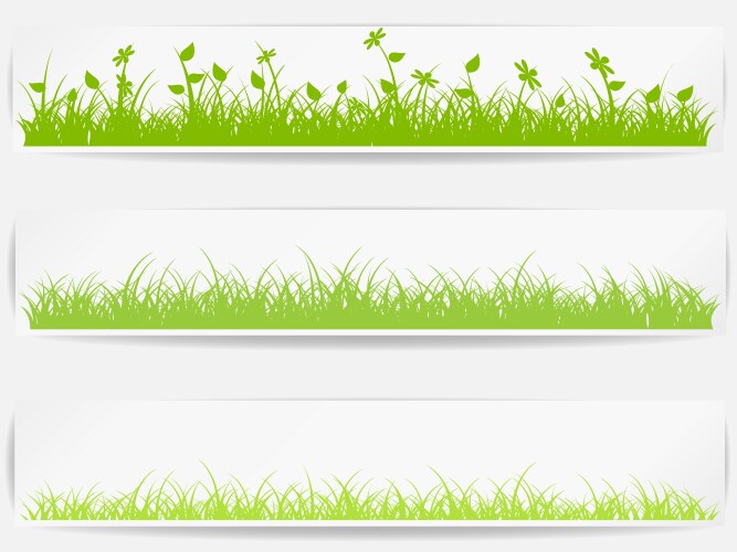 Spring grass border with rabbits Royalty Free Vector Image