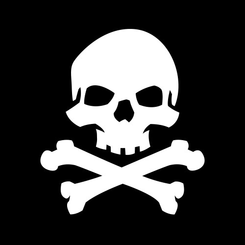 Skull wearing a gas mask and crossbones Royalty Free Vector