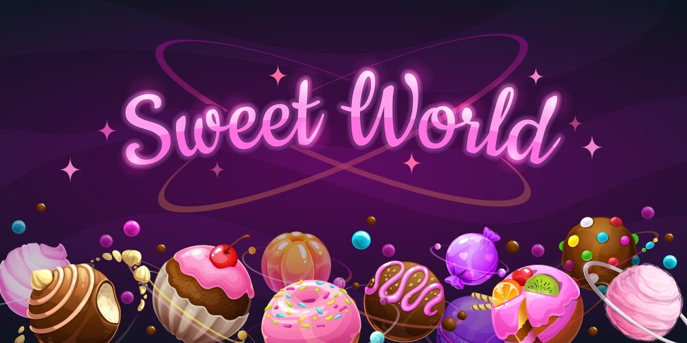 Beautiful sweet round planets candy world Vector Image