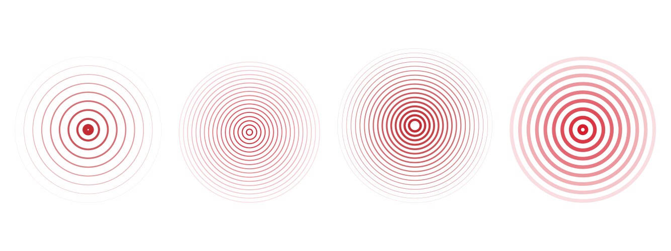 Concentric ripple circles set seismic earthquake Vector Image