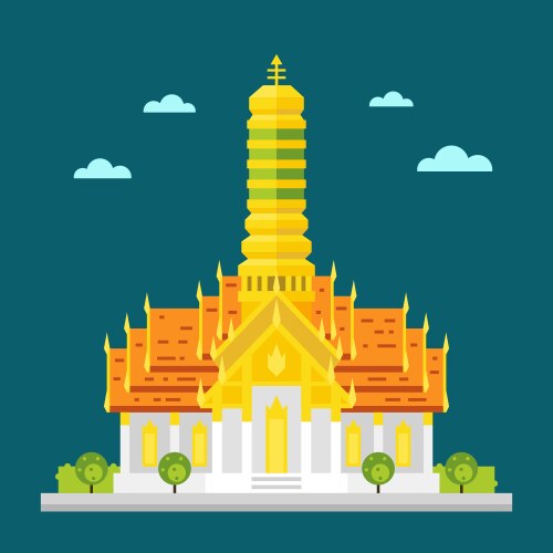 Thailand temple Royalty Free Vector Image - VectorStock