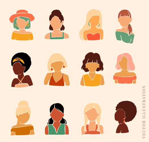 Women faces Royalty Free Vector Image - VectorStock