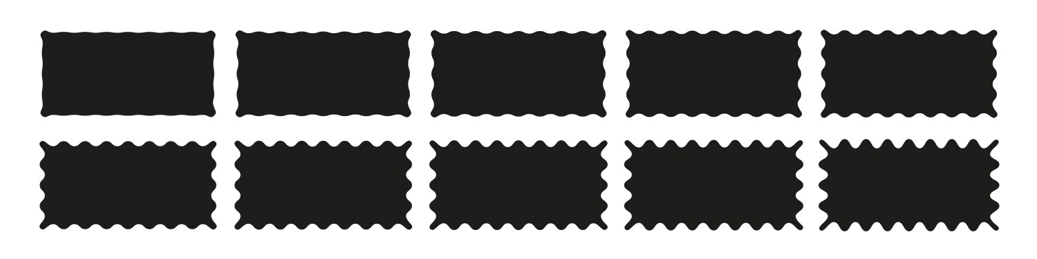 Rectangle and square wavy frames scalloped edges Vector Image