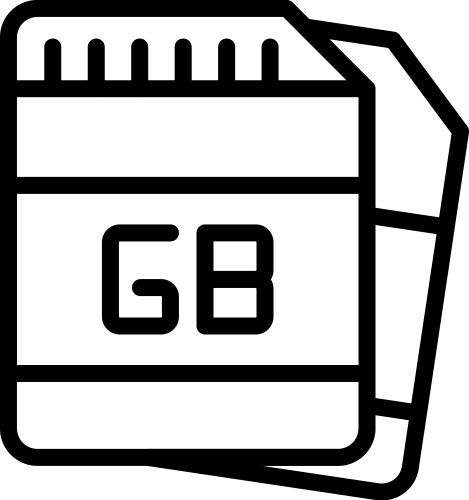 Micro sd storage icon outline Royalty Free Vector Image