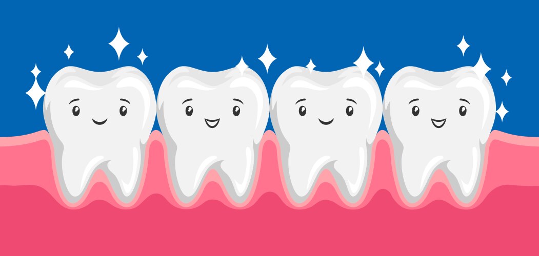 Smiling tooth on hand Royalty Free Vector Image