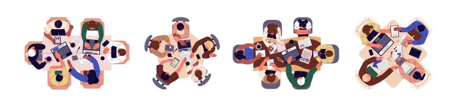 Cartoon Round Table Discussion Vector Images (over 180)