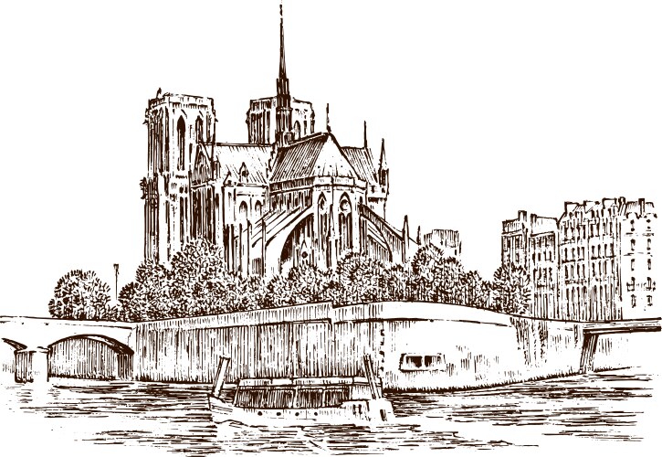 Historical architecture with buildings Royalty Free Vector