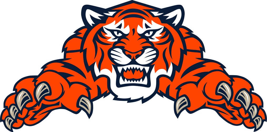 Tiger Football Logo Red