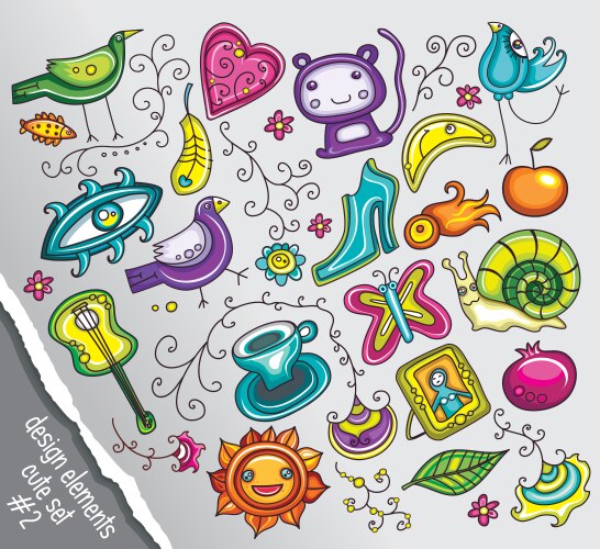 Doodle design elements Royalty Free Vector Image