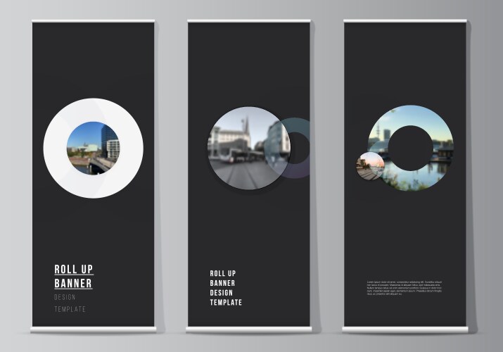 Layout roll up mockup design templates Royalty Free Vector