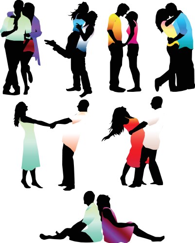 Couple yoga poses Royalty Free Vector Image - VectorStock