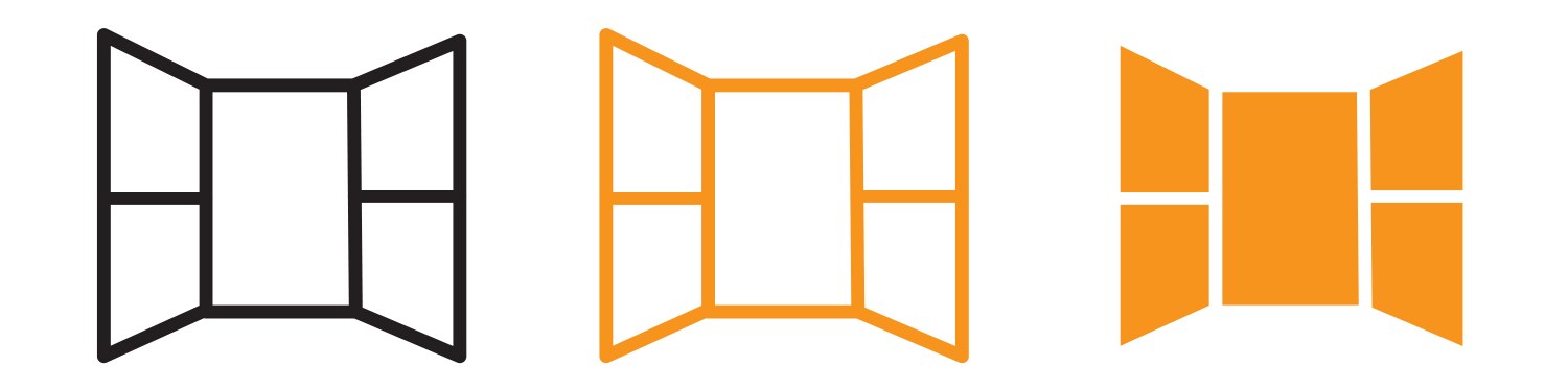 Open windows icon black and white outline sign Vector Image