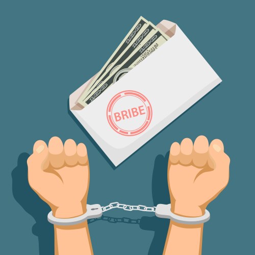 Corruption abuse banner set flat style Royalty Free Vector