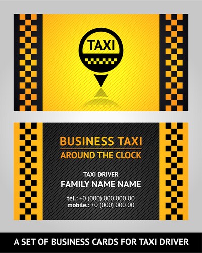 Taxi service business cards Royalty Free Vector Image
