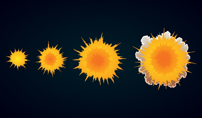 Explosion animation for game Royalty Free Vector Image