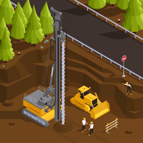 Well drilling banners set Royalty Free Vector Image