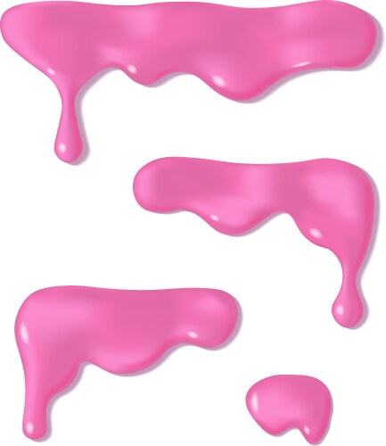 Melted pink icing drop set with sprinkles Vector Image